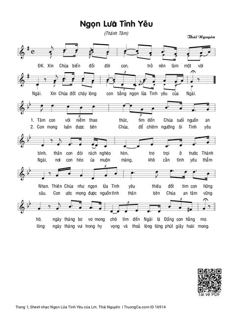 Sheet Ngọn Lửa Tình Yêu Pdf Thái Nguyên Lyrics And Chords