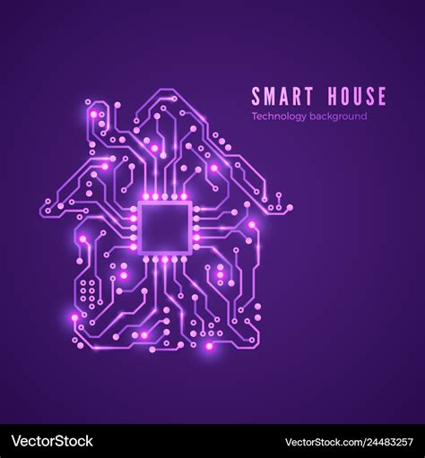 Smart Home Circuit Technology Royalty Free Vector Image