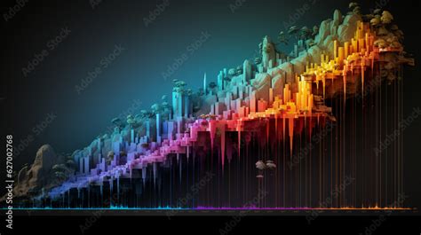 design an artistic and dynamic waterfall chart displaying the gains