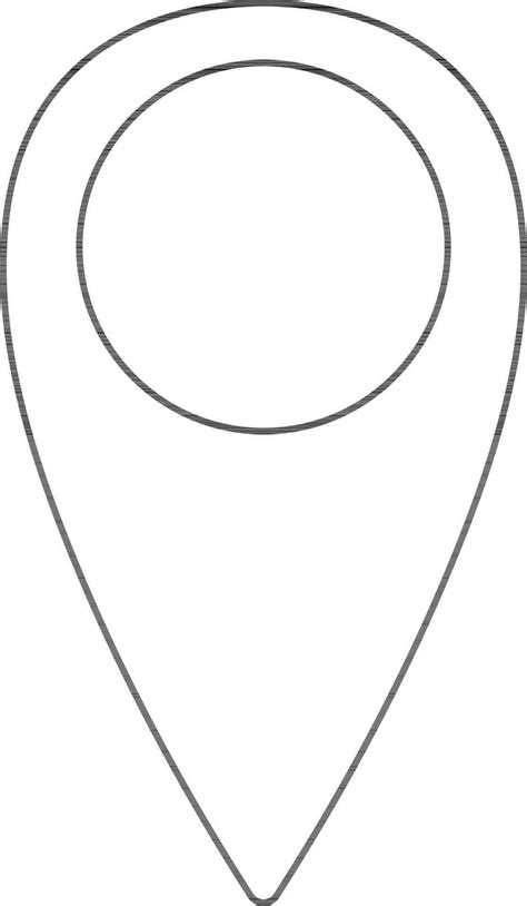 Black Line Art Illustration Of A Map Pointer Vector Art At Vecteezy