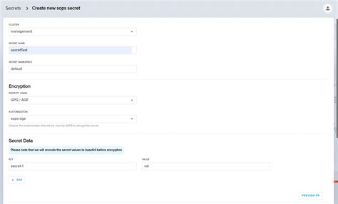 manage secrets ui weave gitops