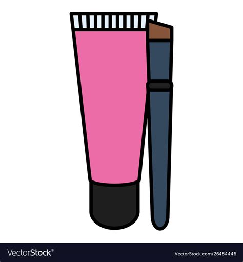 Make Up Brush And Bright Drawing Royalty Free Vector Image