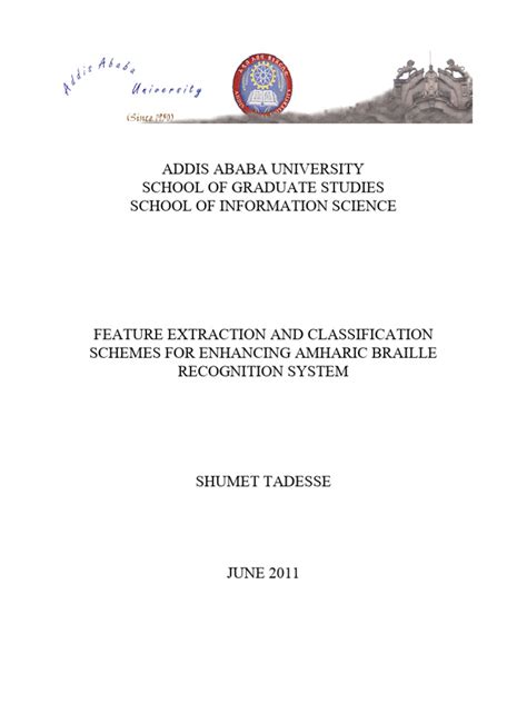 Feature Extraction And Classification Schemes For Enhancing Bb Etd Aau Edu Pdf Support