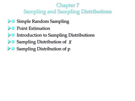 Ppt Chapter 7 Sampling And Sampling Distributions Powerpoint Presentation Id 407741