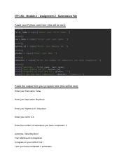 Module 02 Assignment 2 Input Output Docx ITP 150 Module 2 Assignment 2 Submission