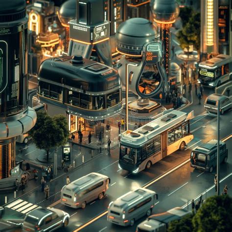 Ai Generative Photo Of Self Driving Car Navigating Through A Cityscape