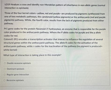 Solved LO Analyze A Cross And Identify Non Mendelian Chegg
