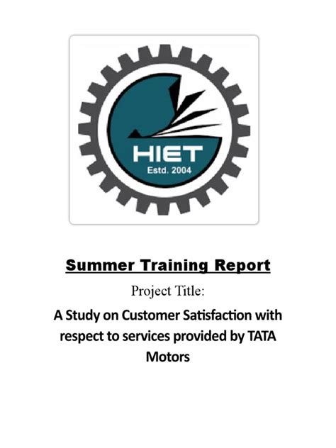 Summer Training Report Download Free Pdf Marketing