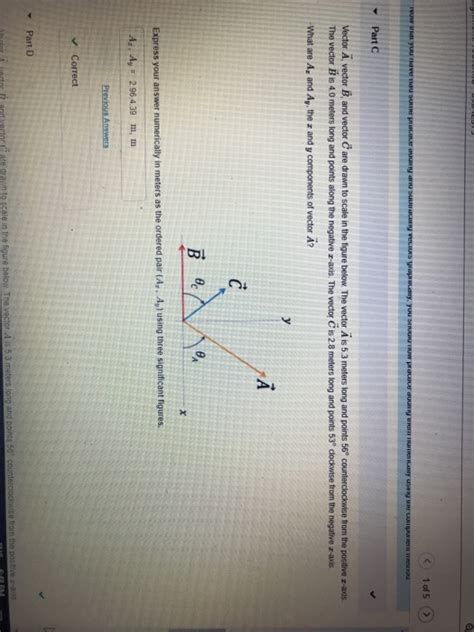 Solved 1 Of 5 Vector A Vector B And Vector Are Drawn To Chegg Com