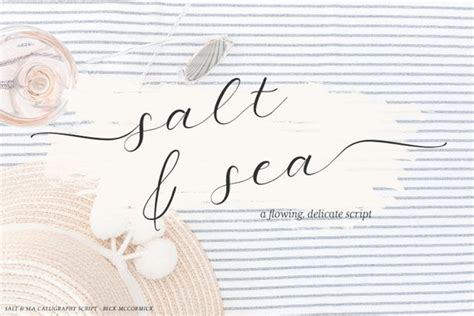 Salt And Sea Cursive Font Modern Calligraphy Handwritten Etsy