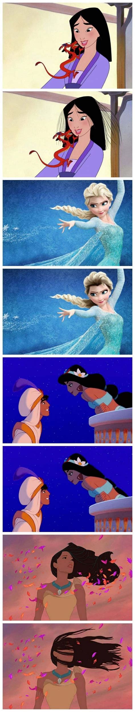 디즈니 공주들 헤어스타일의 이상과 현실 웃긴 밈 재미있는 디즈니 밈 디즈니