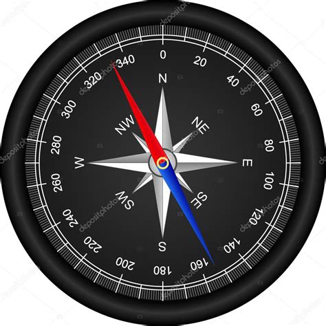 Black Vector Compass — Stock Vector © Dinozzz 5278760
