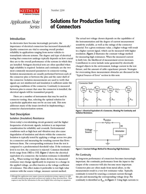 Production Testing Connectors Appnote Pdf Electrical Connector Electrical Resistance And