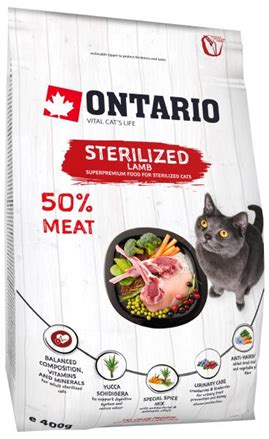 Ontario Sterilised Lamb сухой корм для стерилизованных кошек с ягненком ...