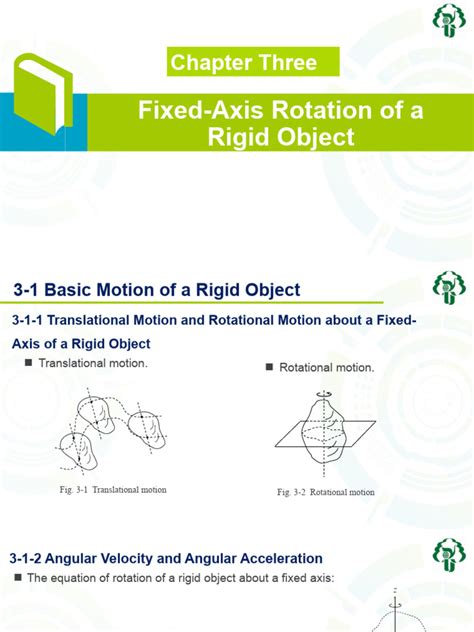 chapter three fixed axis rotation of a rigid object pdf rotation