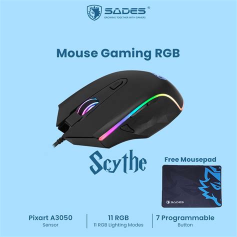 Jual Sades Scythe Rgb Gaming Mouse Shopee Indonesia