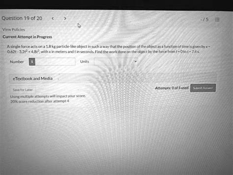 solved question 19 of 20 view policies current attempt in progress