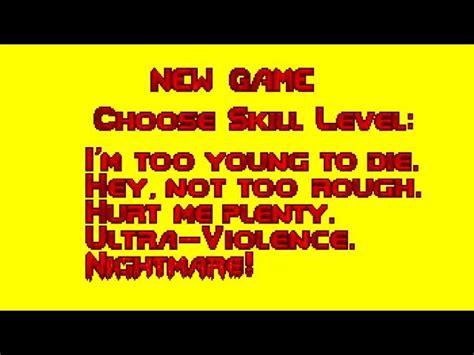 Original Doom Difficulty Levels Uiinfo