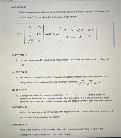 Solved The Following Questions Will Use The Two Matricies Chegg