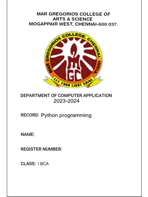 Python Record Programs Pdf