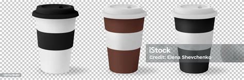 흰색 배경에 고립 된 검은 색 뚜껑과 뜨거운 커피를위한 흰색 모형 종이 컵 테이크 아웃 빈 작은 차 컵 디자인 텍스트 또는 브랜드의 배너 커피 마실 것에 대한 스톡 벡터