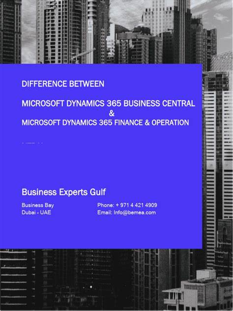 Dynamics 365 Business Central Vs Finance And Operations Pdf Business Payments
