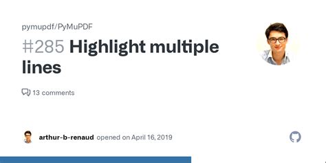 Highlight Multiple Lines · Issue 285 · Pymupdfpymupdf · Github