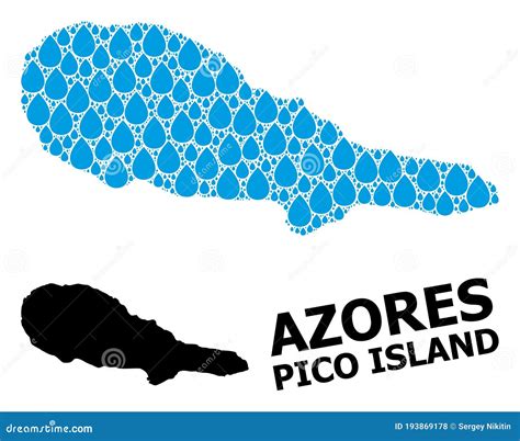 Vector Collage Map Of Pico Island Of Liquid Dews And Solid Map Stock Vector Illustration Of