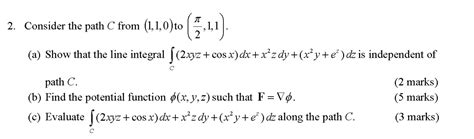 Solved Consider The Path C From A Chegg