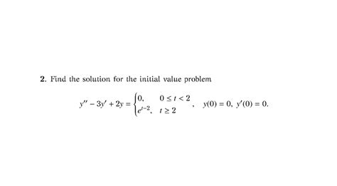 Solved Find The Solution For The Initial Value Problem Chegg