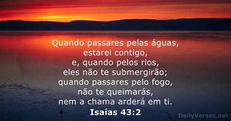 24 De Janeiro De 2023 Versículo Da Bíblia Do Dia Isaías 43 2