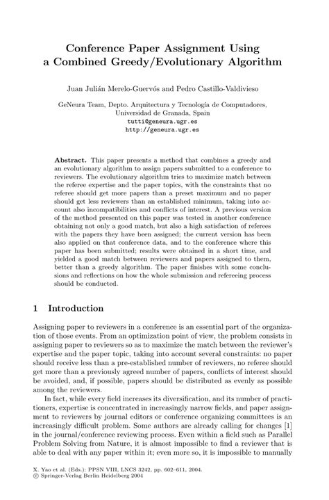 Pdf Conference Paper Assignment Using A Combined Greedyevolutionary