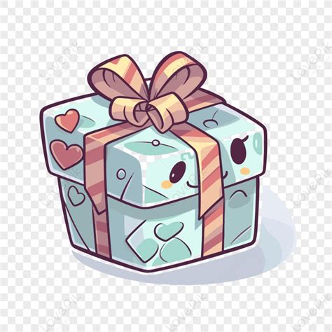 하트와 리본 클립 아트가 있는 선물 상자 그림 벡터상표