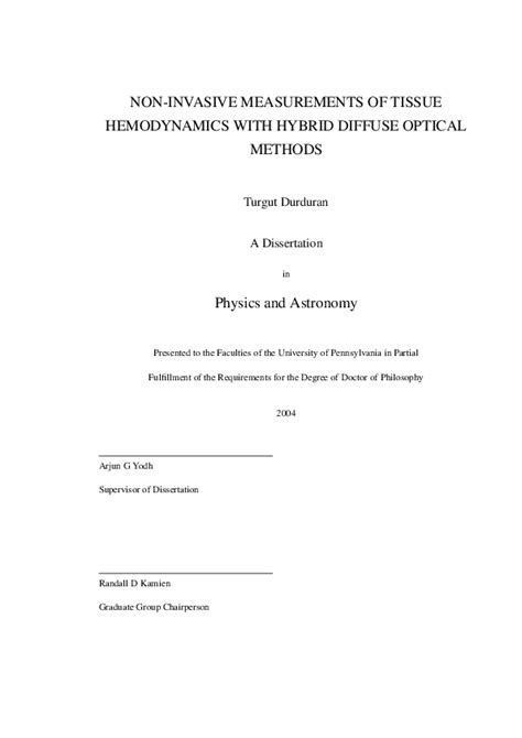 pdf non invasive measurements of tissue hemodynamics with hybrid