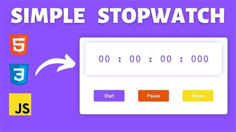 Simple Stopwatch Project With Html Css And Javascript Youtube
