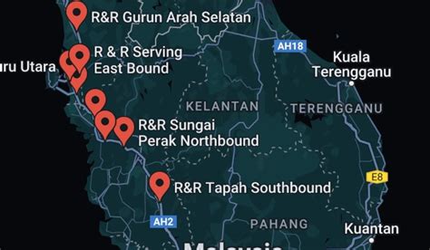 Senarai Hentian Rehat And Rawat Rnr Yang Dibina Dalam Laluan Arah Utara And Arah Selatan Di