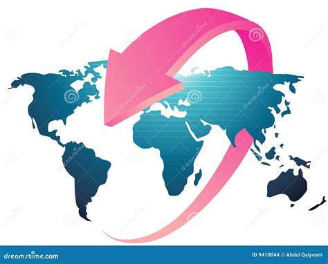 Illustration Of Arrow World Map Stock Vector Illustration Of Sign Graphic 9410044