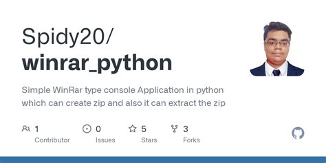 GitHub Spidy Winrar Python Simple WinRar Type Console Application In Python Which Can