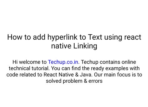 How To Add Hyperlink To Text Using React Native Linking Building