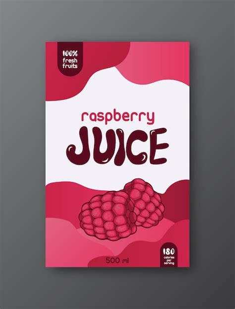 Premium Vector Raspberry Juice Packaging Label Template