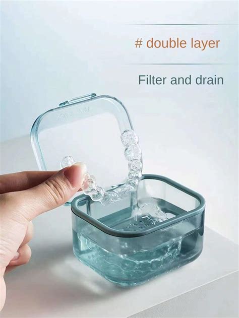 1pc2pcs Dual Layer Orthodontic Retainer Storage Box Invisible Braces