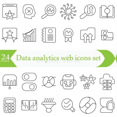 Data Analytics Web Icons Set In Thin Line Design Pack Of Database Big