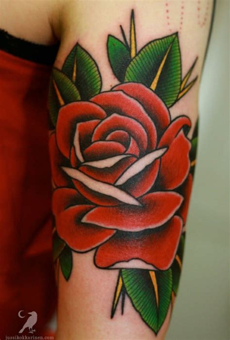 Old School Rose Tattoo Design