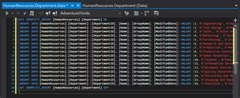 SQL 資料轉 INSERT 語法使用 Visual Studio 黑暗執行緒