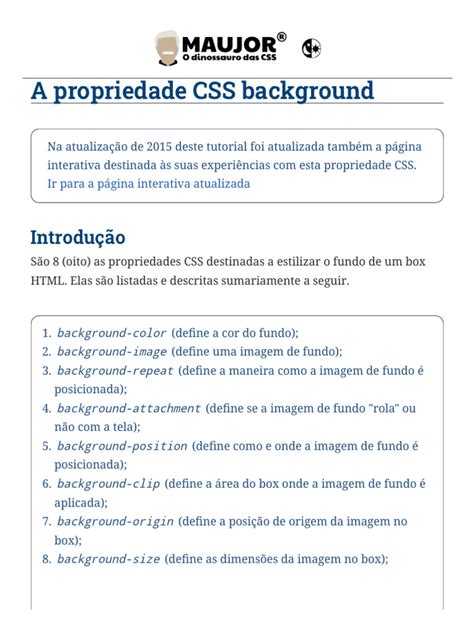 As 8 Propriedade Css Para Background E Seus Segredos1 Pdf