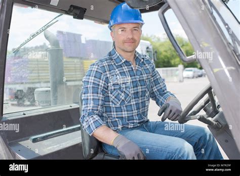 Forklift Operator Posing Stock Photo Alamy