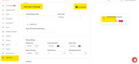 how to setup web push campaigns