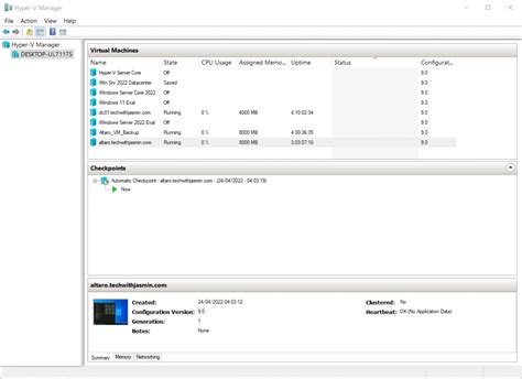 How To Manage Your Hyper V Vms Using Web Interface Tech With Jasmin