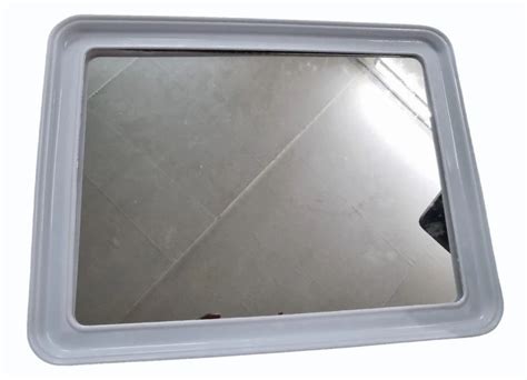 Frame Material Plastic White Rectangular Wall Glass Mirror For Home