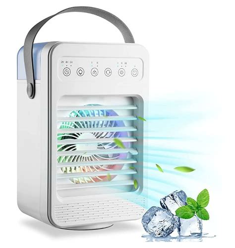 휴대용 에어컨 팬 소형 에어컨 가정용 쿨링 스프레이 팬 4가지 팬 속도 다양한 조명 색상 지속 시간 티몬